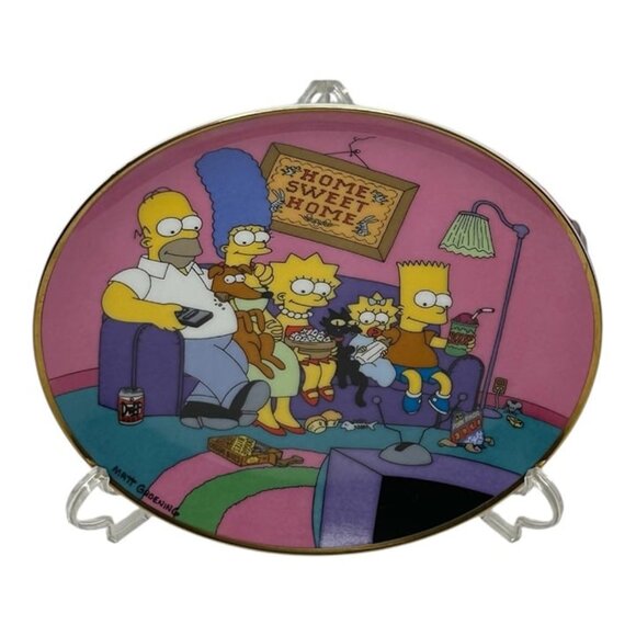Other | Vintage The Simpsons Limited Edition Collectible Plate Gold ...